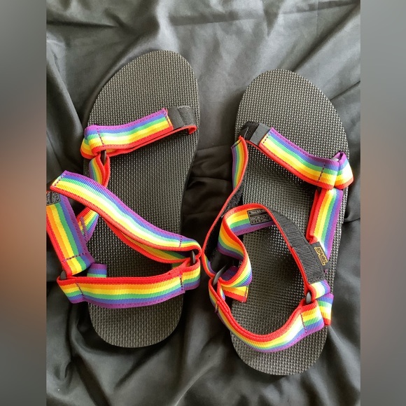 Teva | Shoes | Teva Mans Multicolor Rainbow Pride Sandals | Poshmark